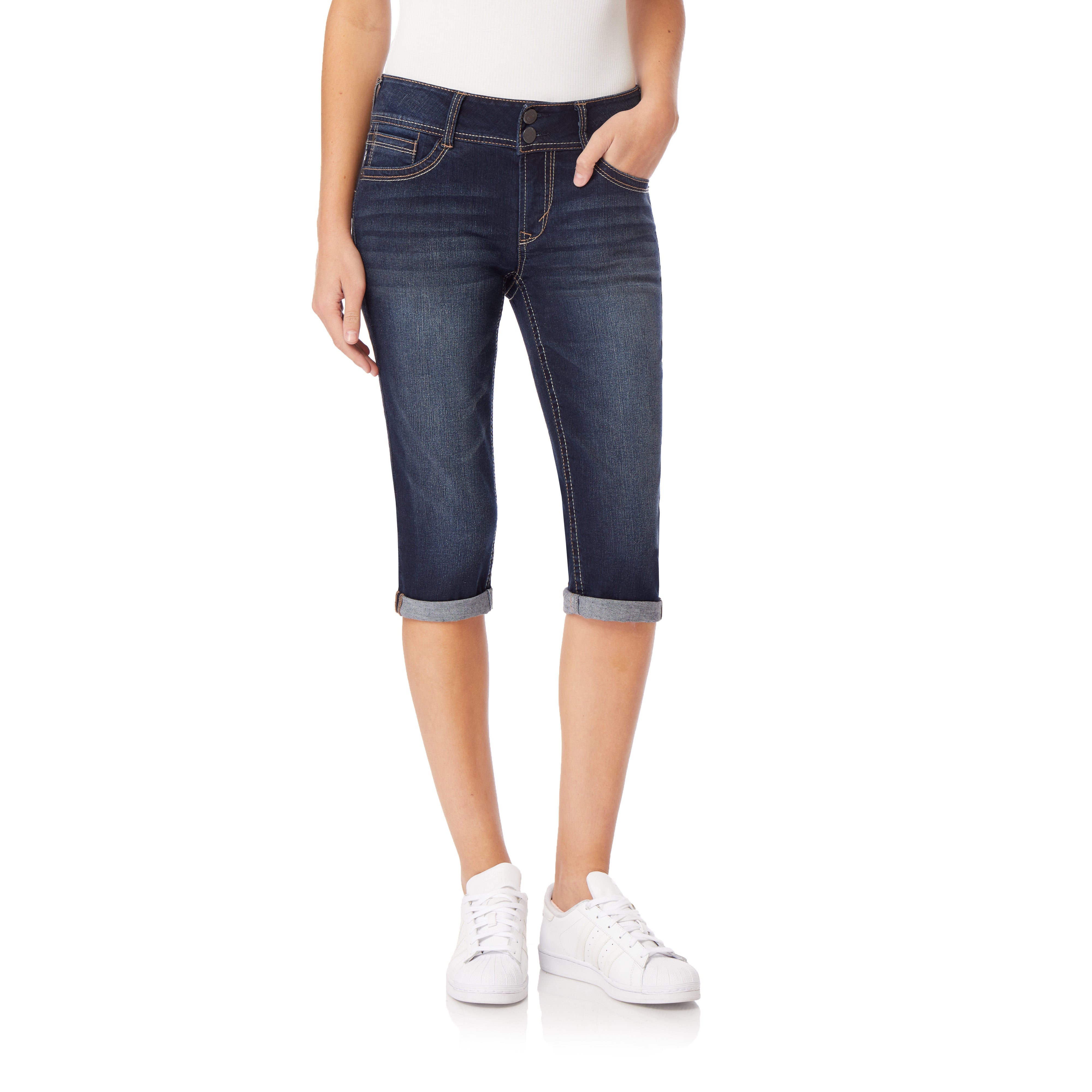 InstaStretch Luscious Curvy Mid-Rise Capri – WallFlower Jeans