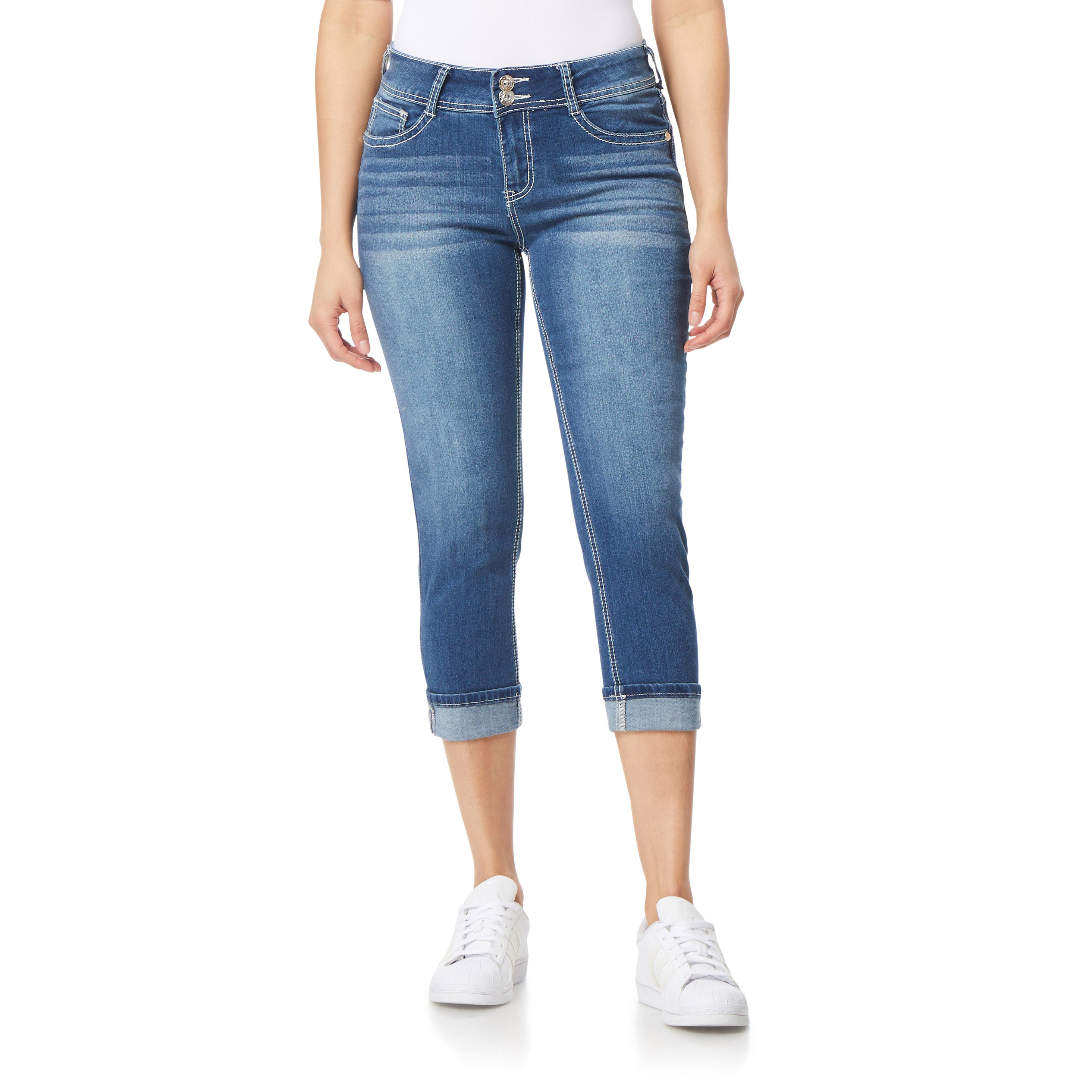InstaStretch Luscious Curvy Bling Mid-Rise Crop Jeans – WallFlower Jeans
