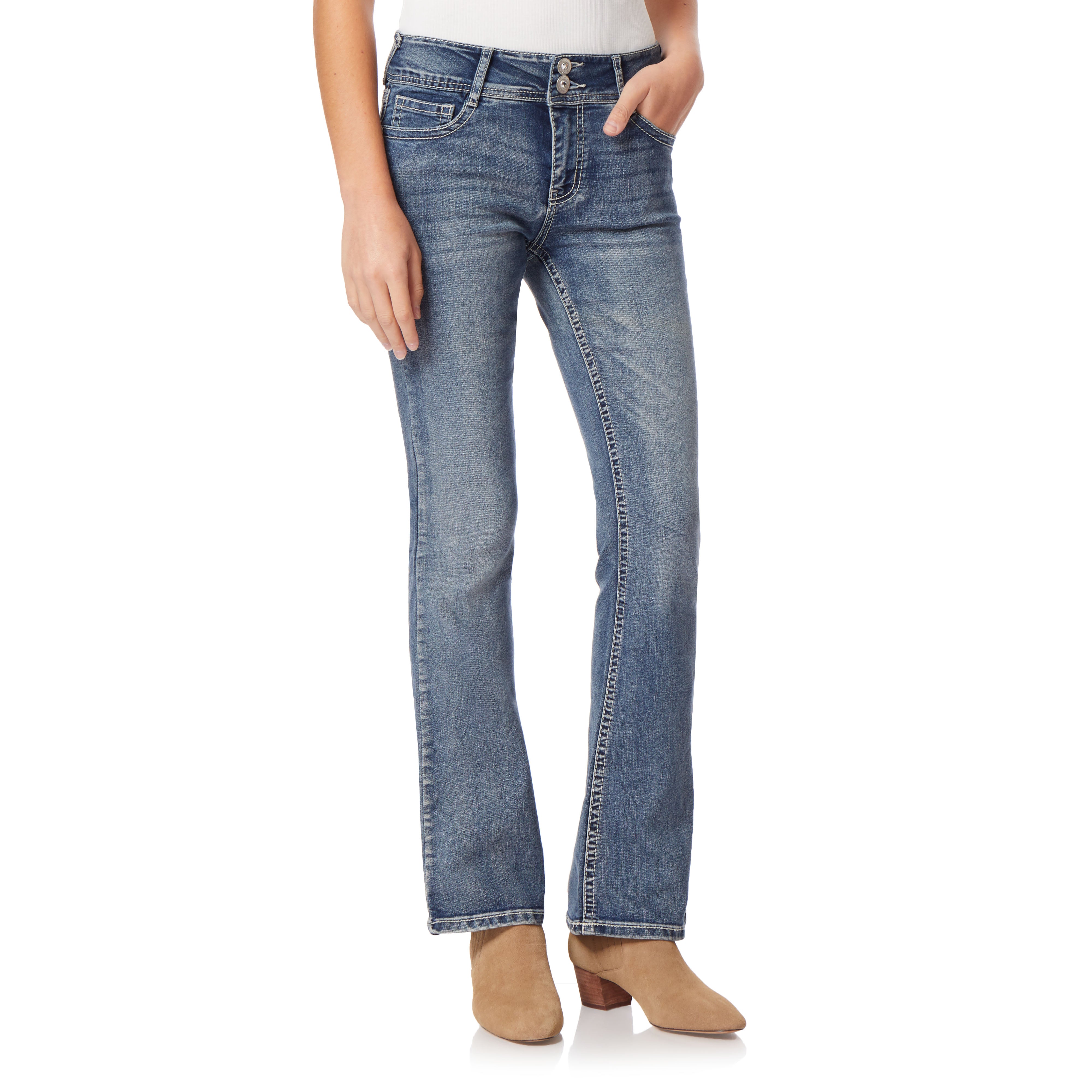 InstaStretch Luscious Curvy Mid-Rise Bling Bootcut Jeans – WallFlower Jeans